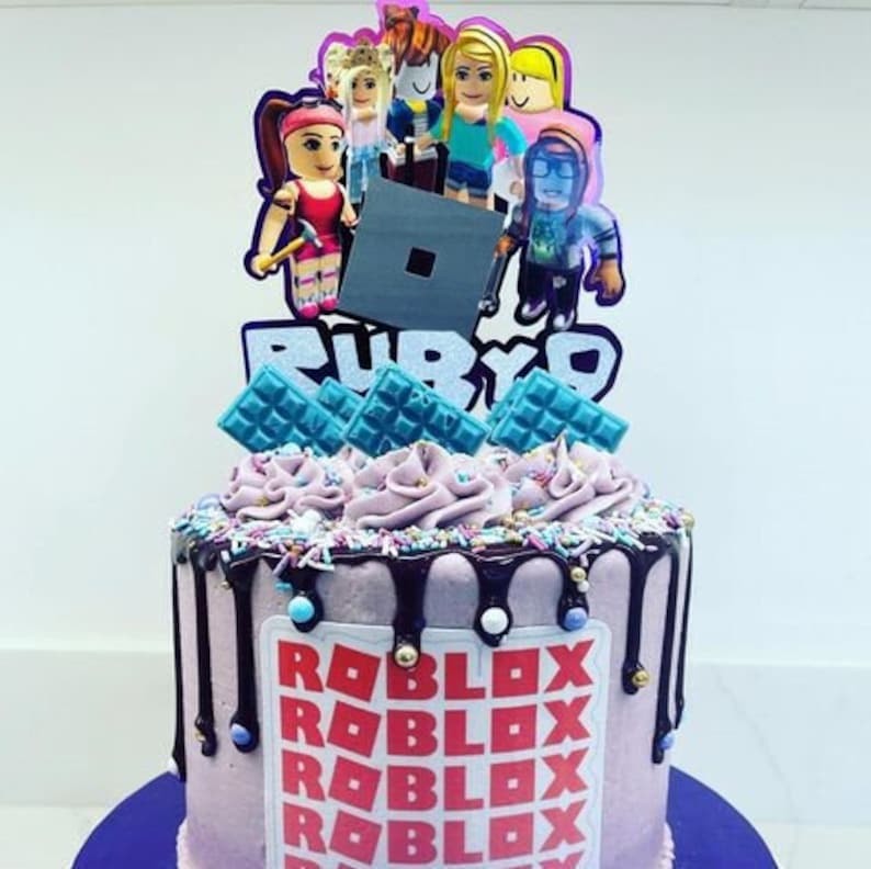 Personalised Roblox Themed Cake Topper Package - Etsy Australia