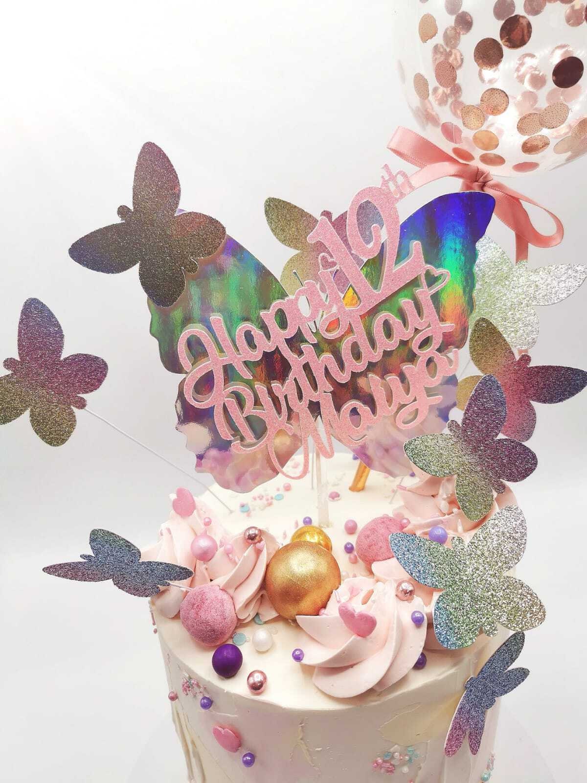 Personalised Butterfly Themed Cake Topper Package - Etsy