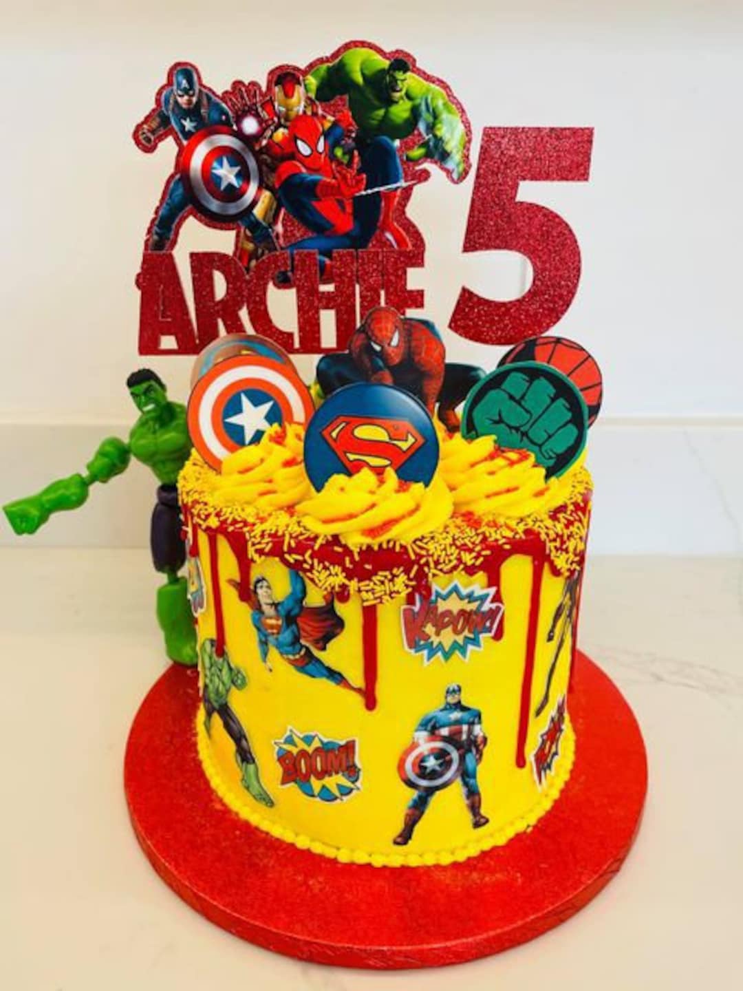 Personalised Themed Avengers Cake Topper Package - Etsy