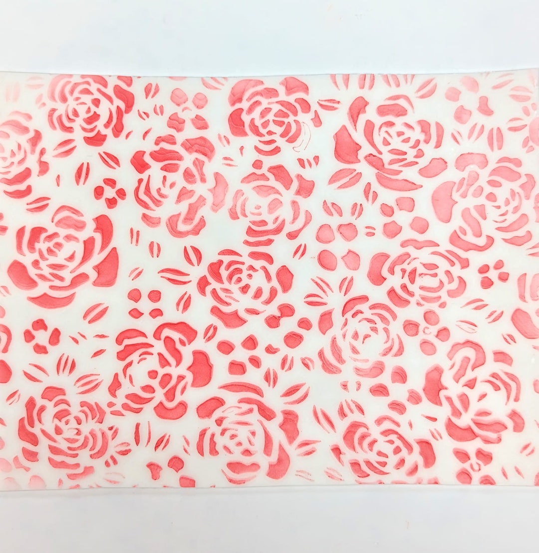 Rosey Rose Pattern Cake Stencil - Etsy