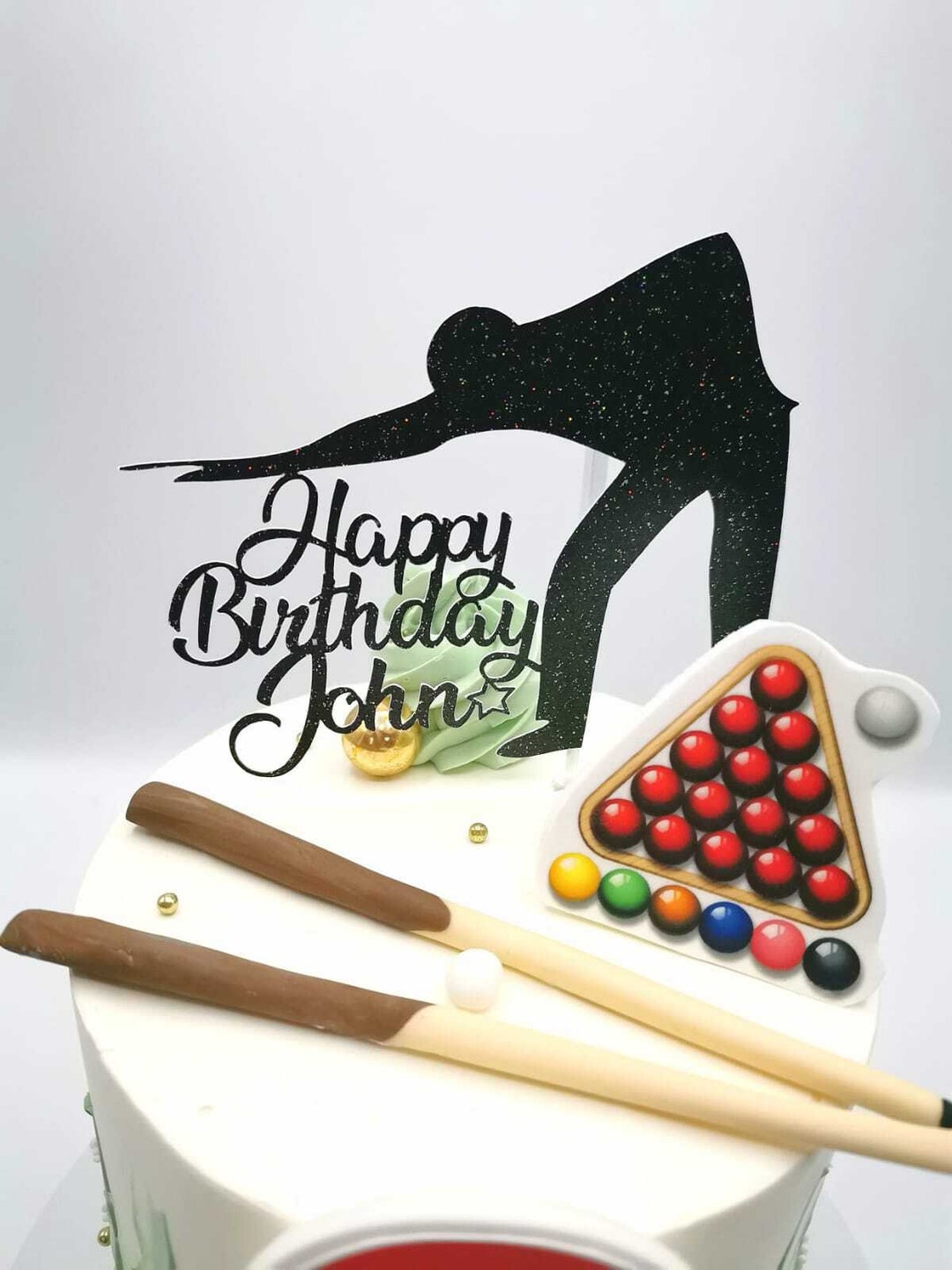 Personalised Snooker Themed Cake Topper Package - Etsy
