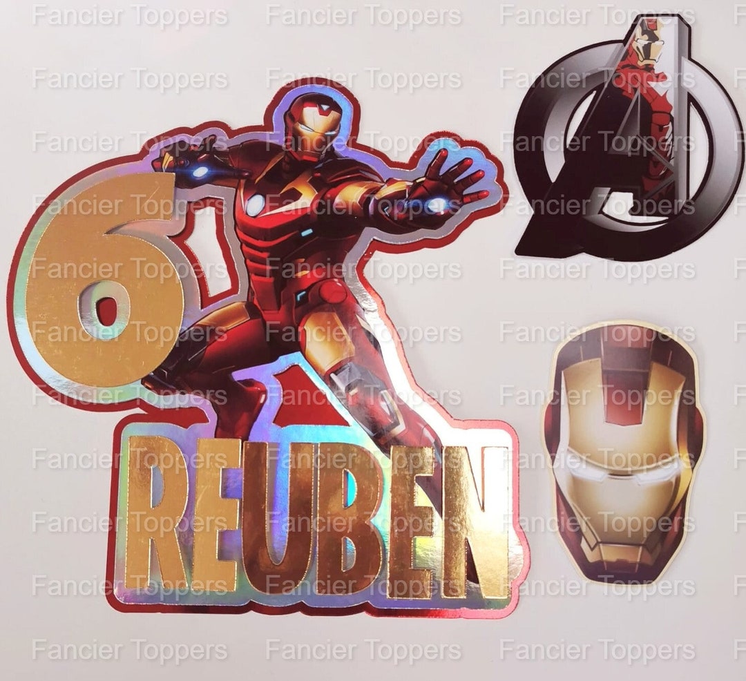 Personalised Iron Man Themed Cake Topper Package - Etsy