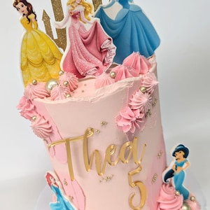 Princess Cake Edible Printed Images With Optional Castle and Acrylic ...