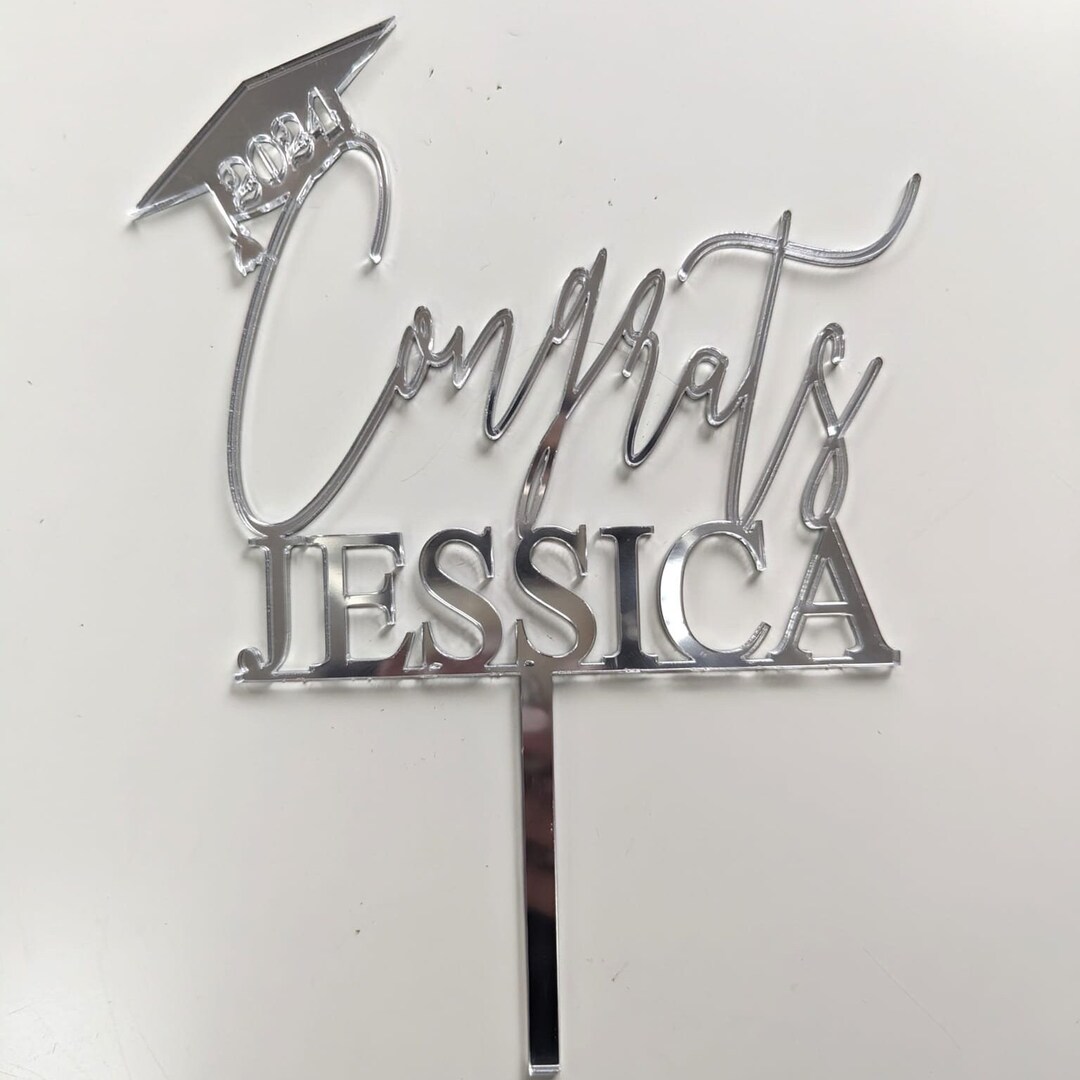 Acrylic Congratulations Graduation Personalised Cake Topper / Congrats ...