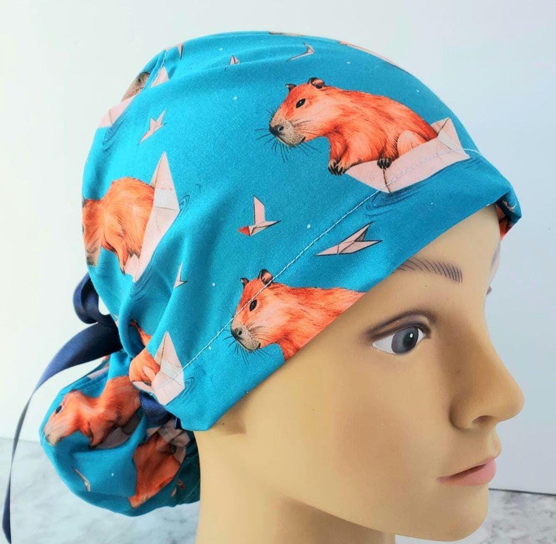 Scrub Cap Capybara,surgical Cap Funny,surgical Cap Origami,scrub Cap ...