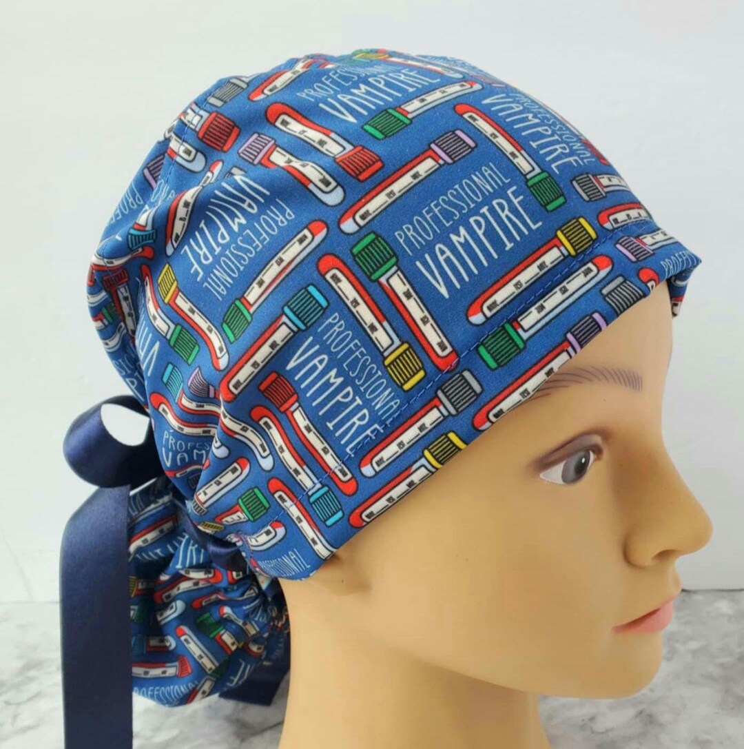 Phlebotomy Scrub Cap Blood Drive,scrub Cap Laboratory and Tech ,lab ...