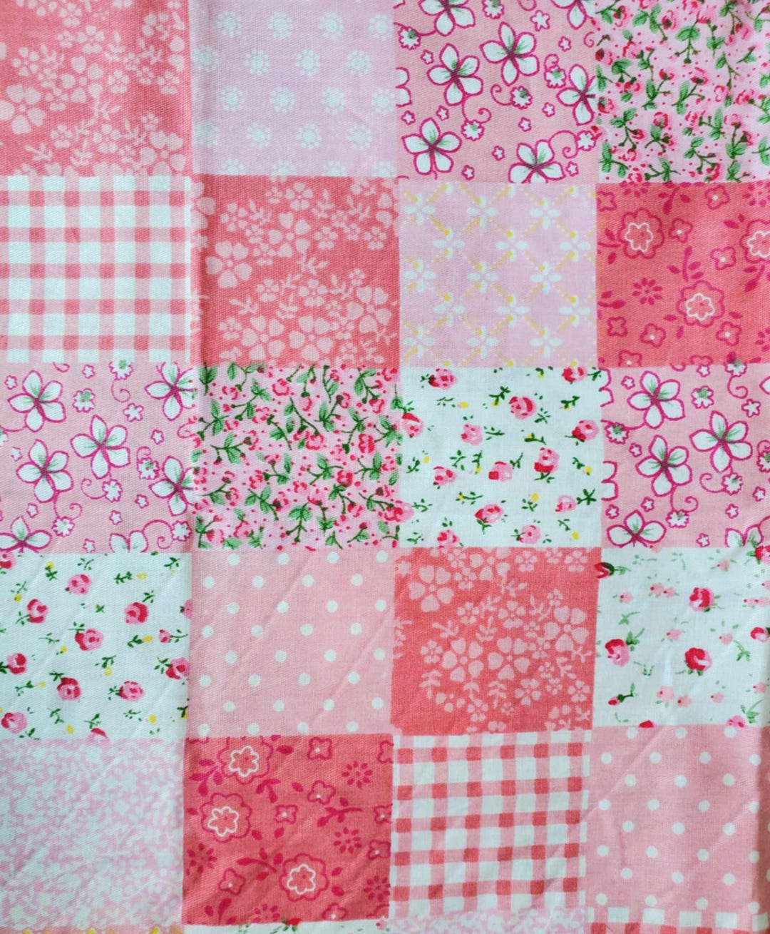 Patchwork Pink Floral Surgical Cap Type Ponytail Checkered Pink,nurse ...