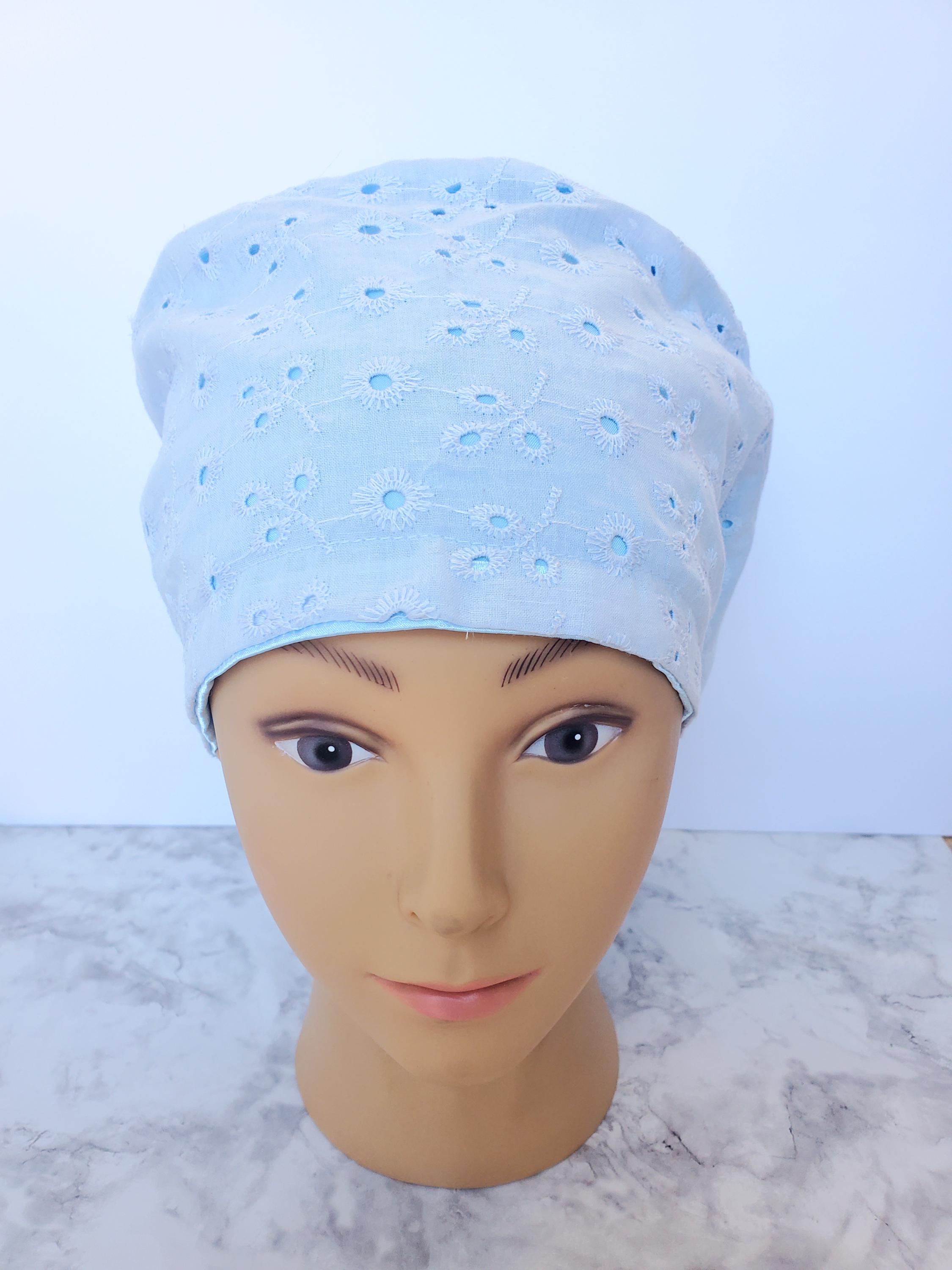 Embroidery Scrub Cap Adjustable, Satin Scrub Cap Floral Embroidery ...