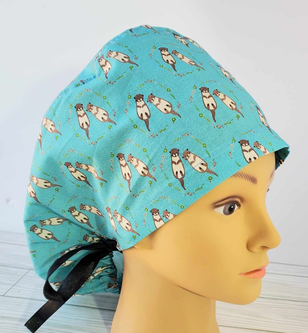 Euro Ponytail Scrub Cap Otter,surgical Cap Ponytail Cute,pediatric Gift ...