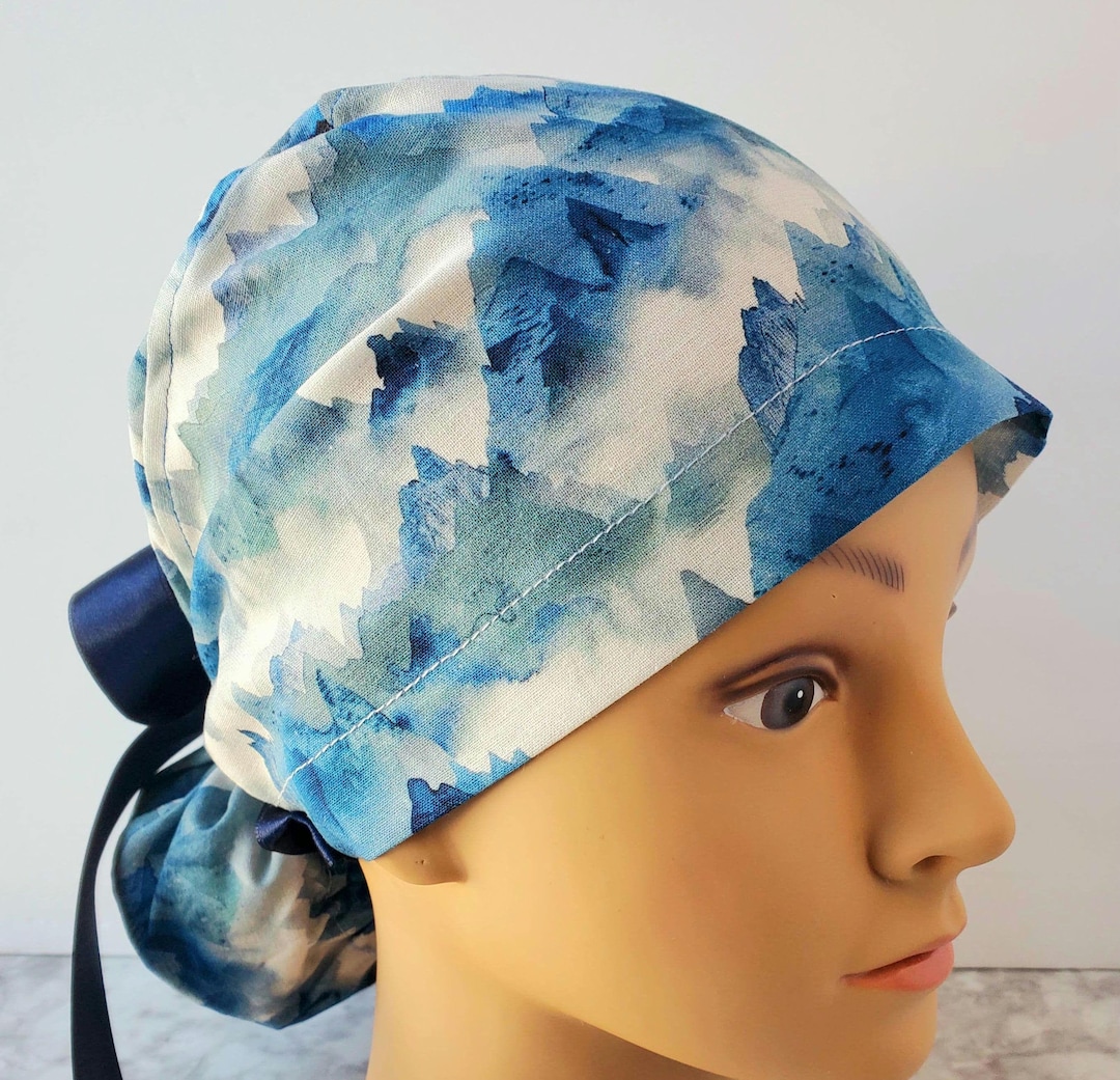 Mountains Scrub Hat Surgery Surgical Cap Snow, OR Washable Cotton Mens ...