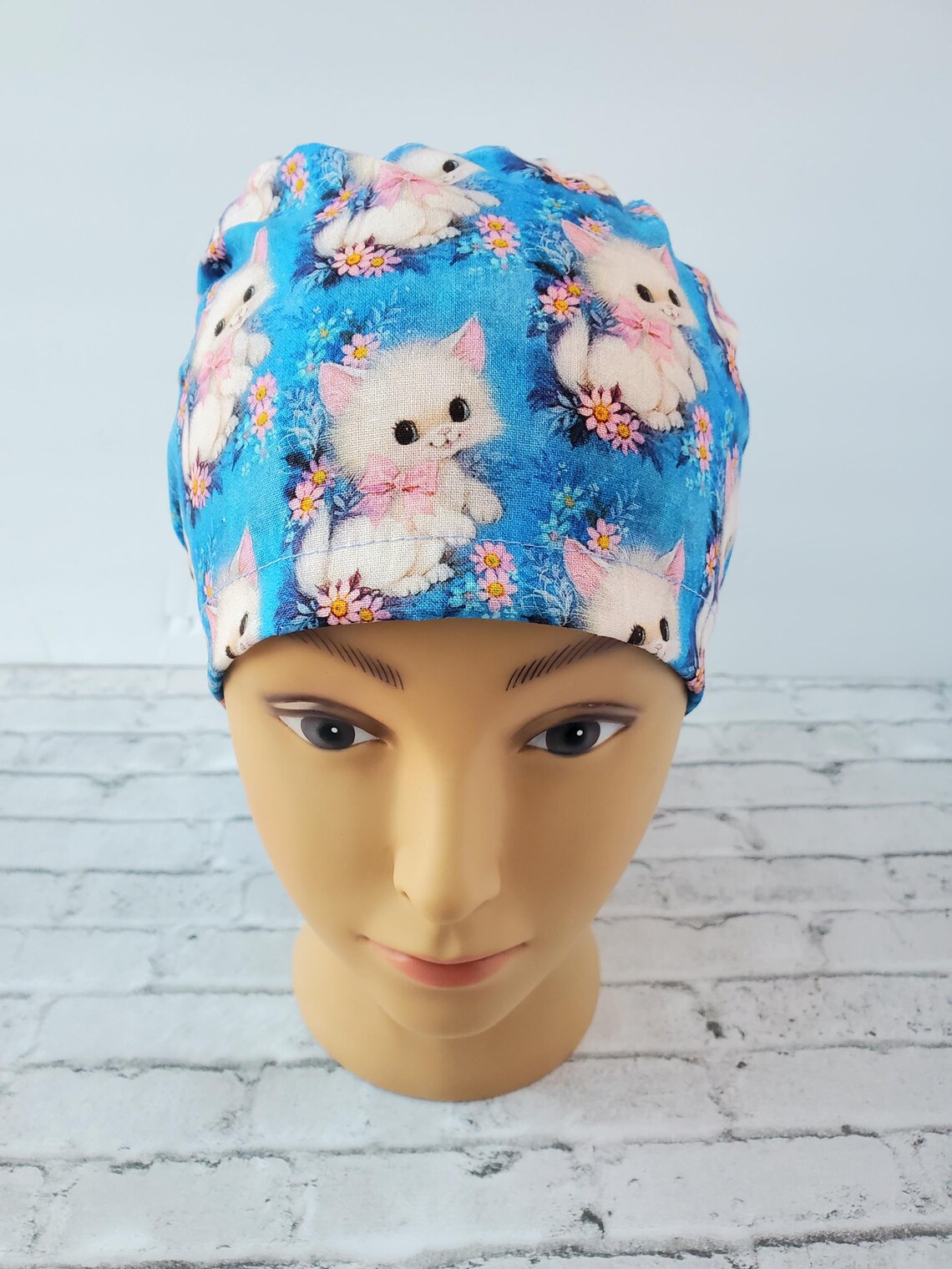 Euro Ponytail Scrub Cap Cat,surgical Cap Ponytail Cute,pediatric Nurse ...