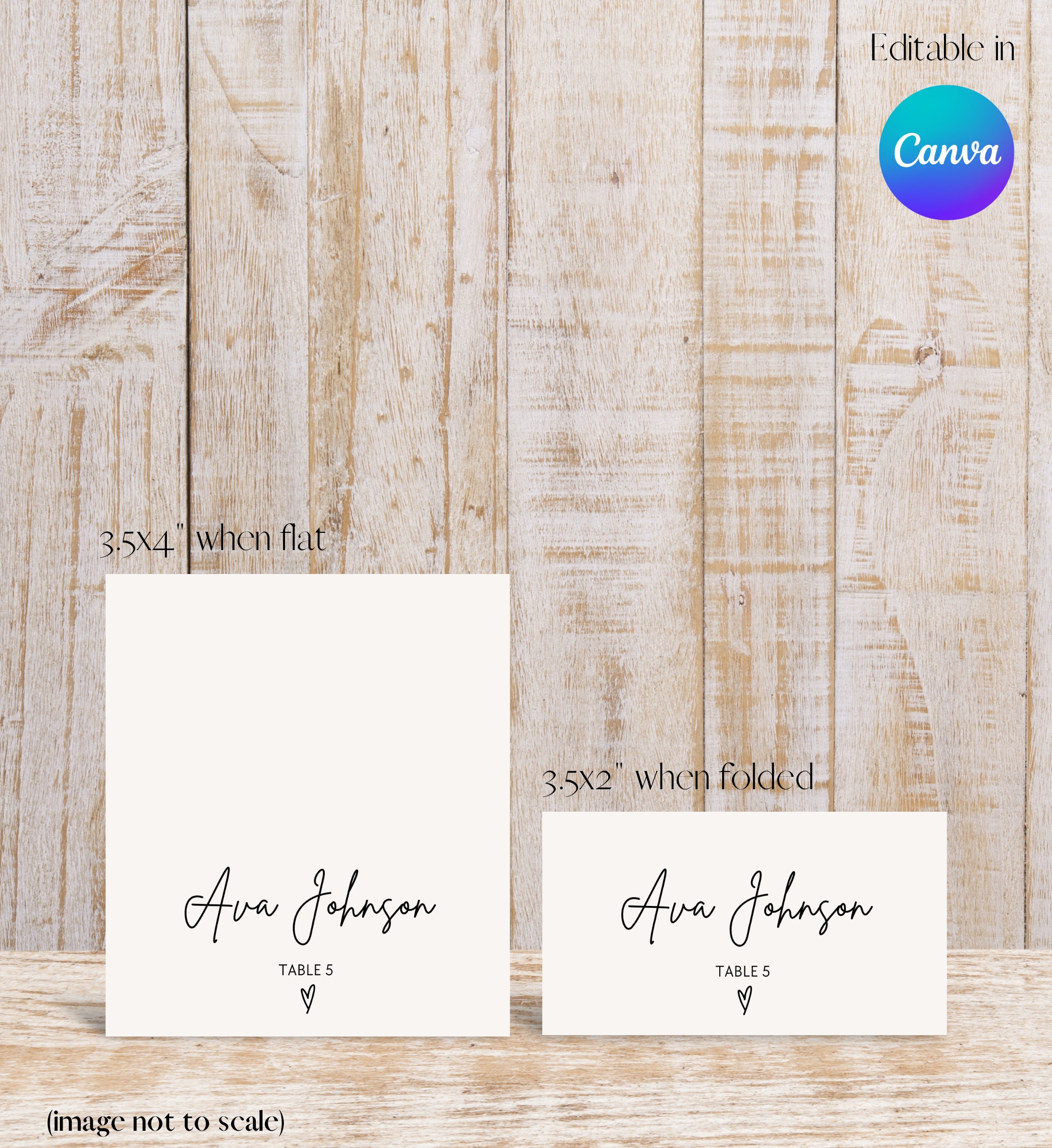 Modern Place Card Template, Wedding Place Name, DIY Printable, Minimal Name Card, Signage ...