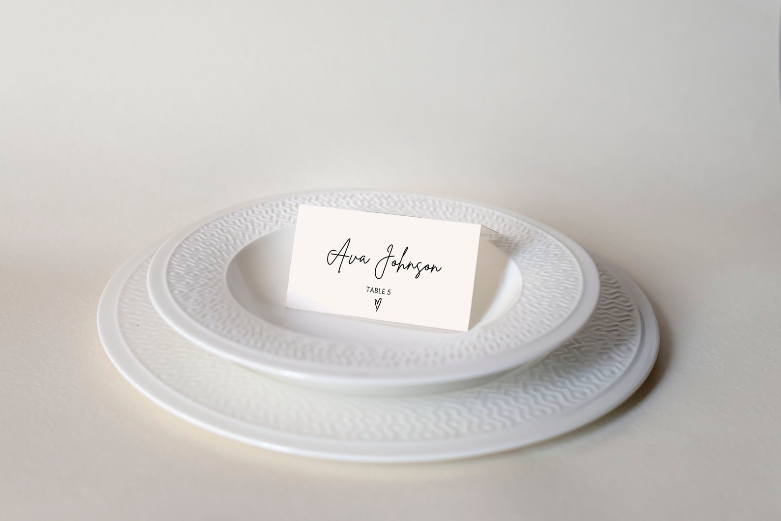 Modern Place Card Template, Wedding Place Name, DIY Printable, Minimal ...