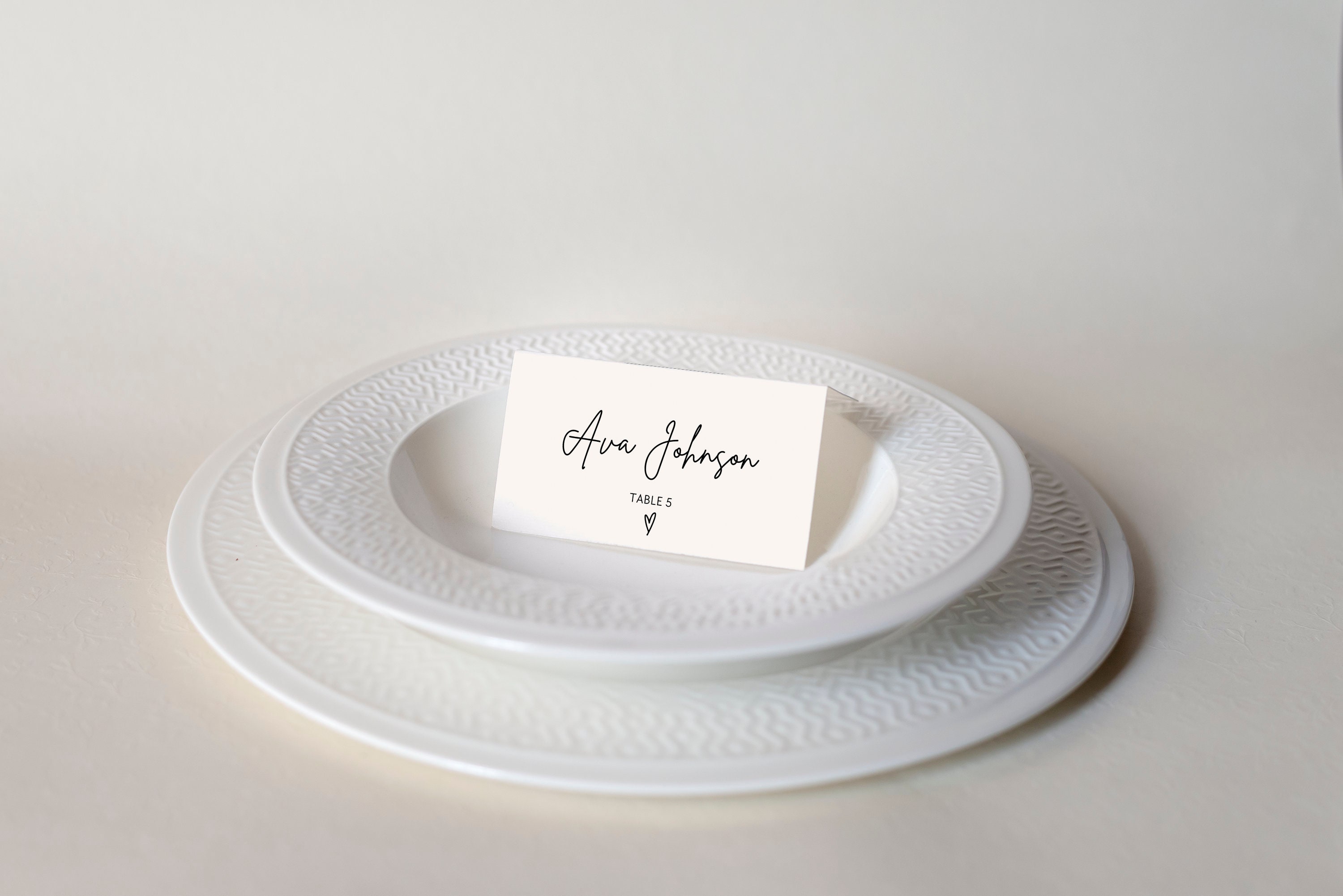 Modern Place Card Template, Wedding Place Name, DIY Printable, Minimal Name Card, Signage ...