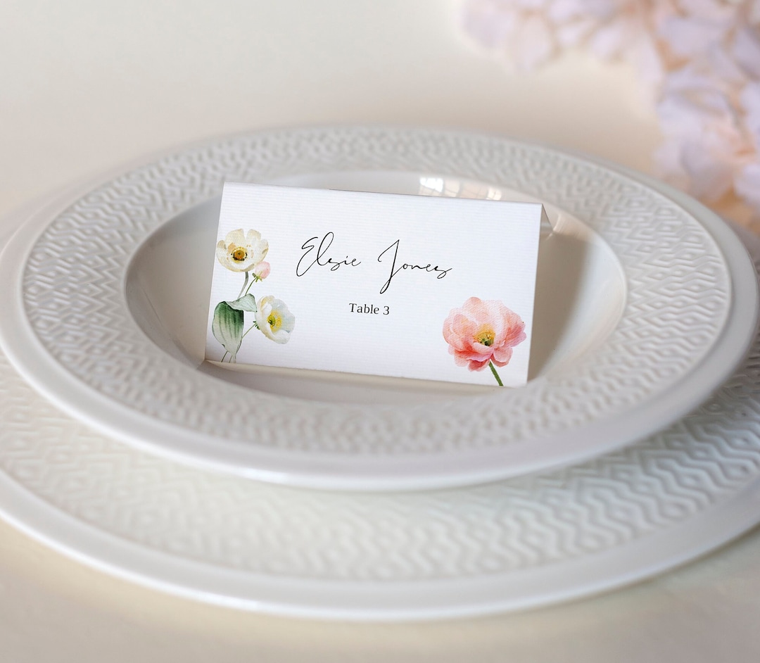 Modern Place Card Template, Wedding Place Card, Wedding Printable ...