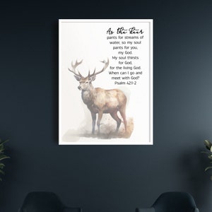 Ps 42:1-2 Bible Verse Print Scripture Printable Inspirational Painting ...