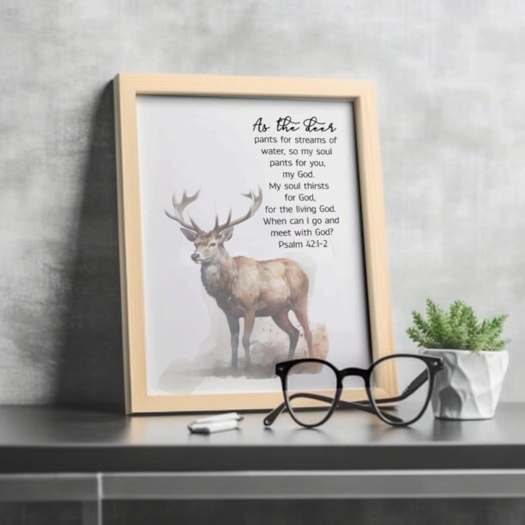 Ps 42:1-2 Bible Verse Print Scripture Printable Inspirational Painting ...
