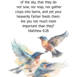 Matthew 6:26 Bible Verse Print Scripture Printable Inspirational ...