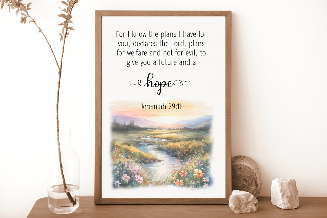 Jeremiah 29:11 Bible Verse Print Scripture Printable Inspirational ...