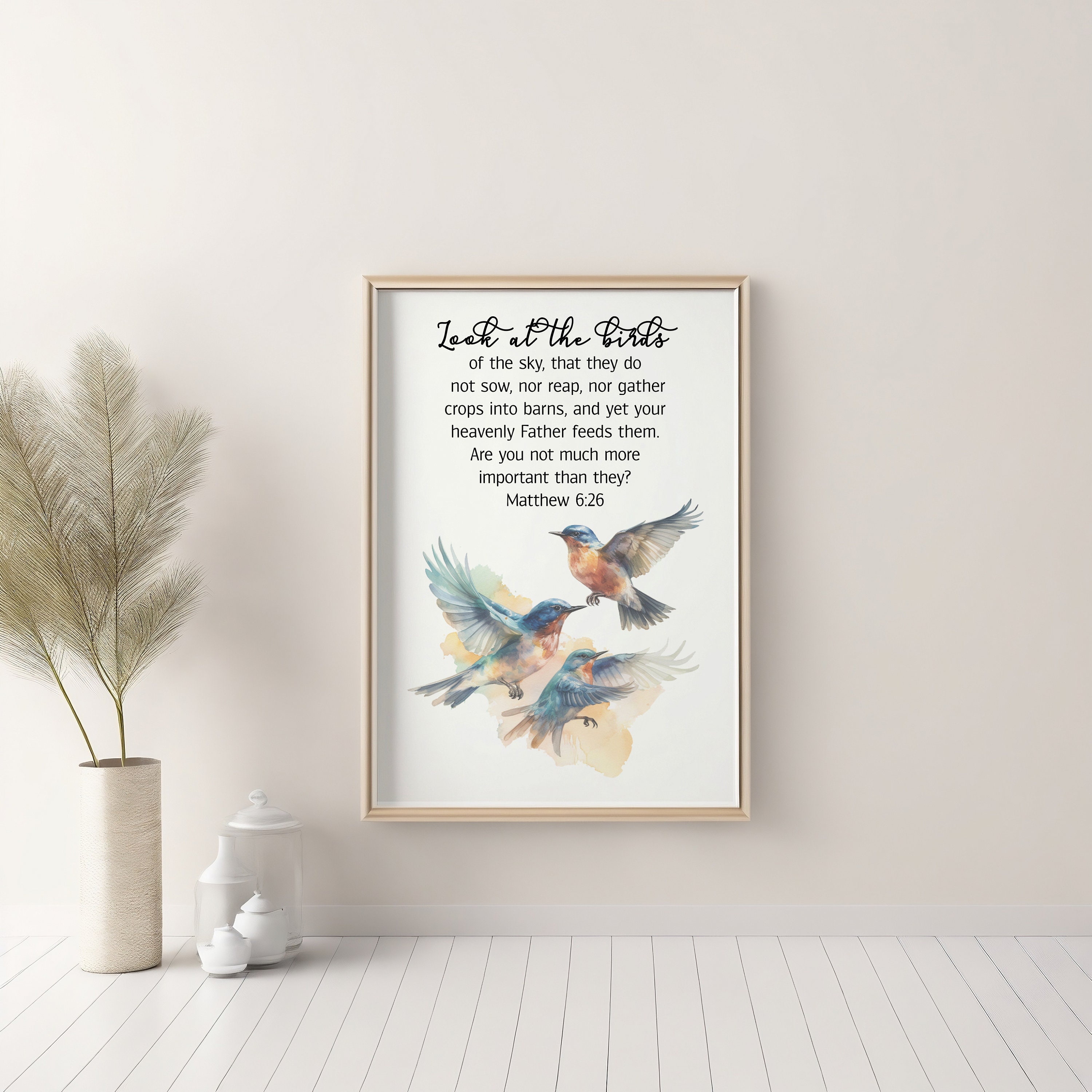 Matthew 6:26 Bible Verse Print Scripture Printable Inspirational ...