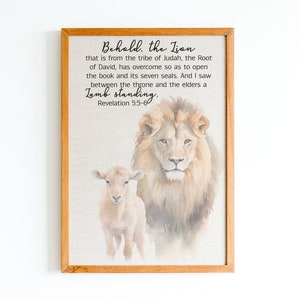 Rev 5:5-6 Bible Verse Print Scripture Printable Inspirational Painting ...