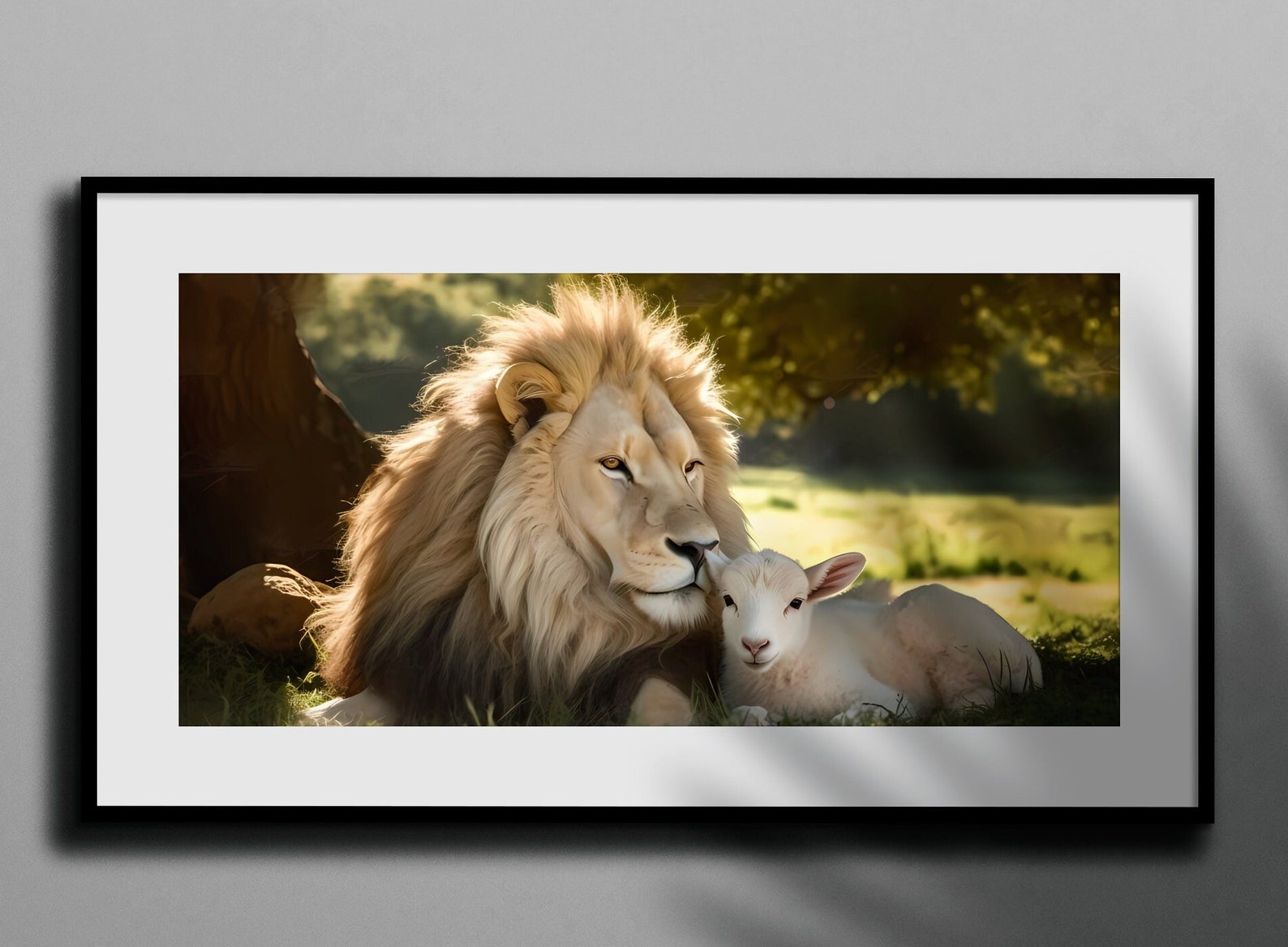 Lion and Lamb Wall Art Printable Lion Print Majestic Lion Wall Art ...