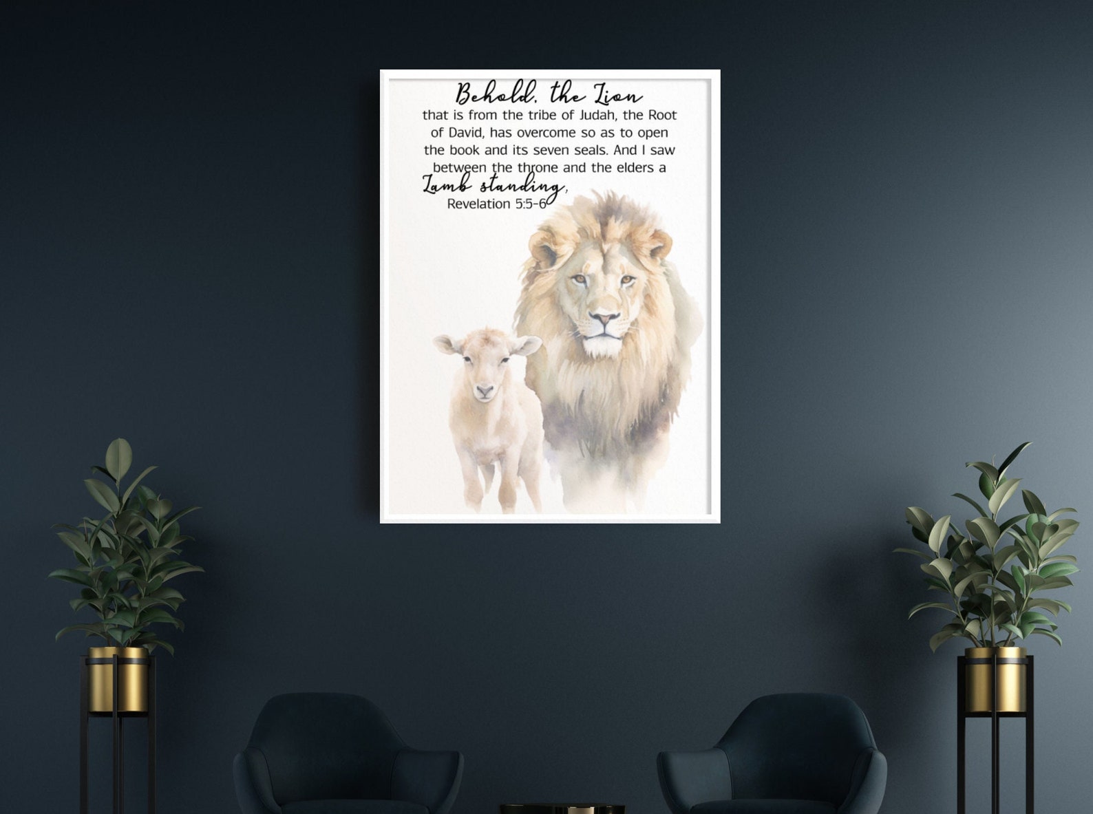 Rev 5:5-6 Bible Verse Print Scripture Printable Inspirational Painting ...