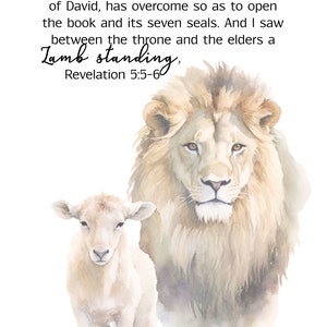 Rev 5:5-6 Bible Verse Print Scripture Printable Inspirational Painting ...