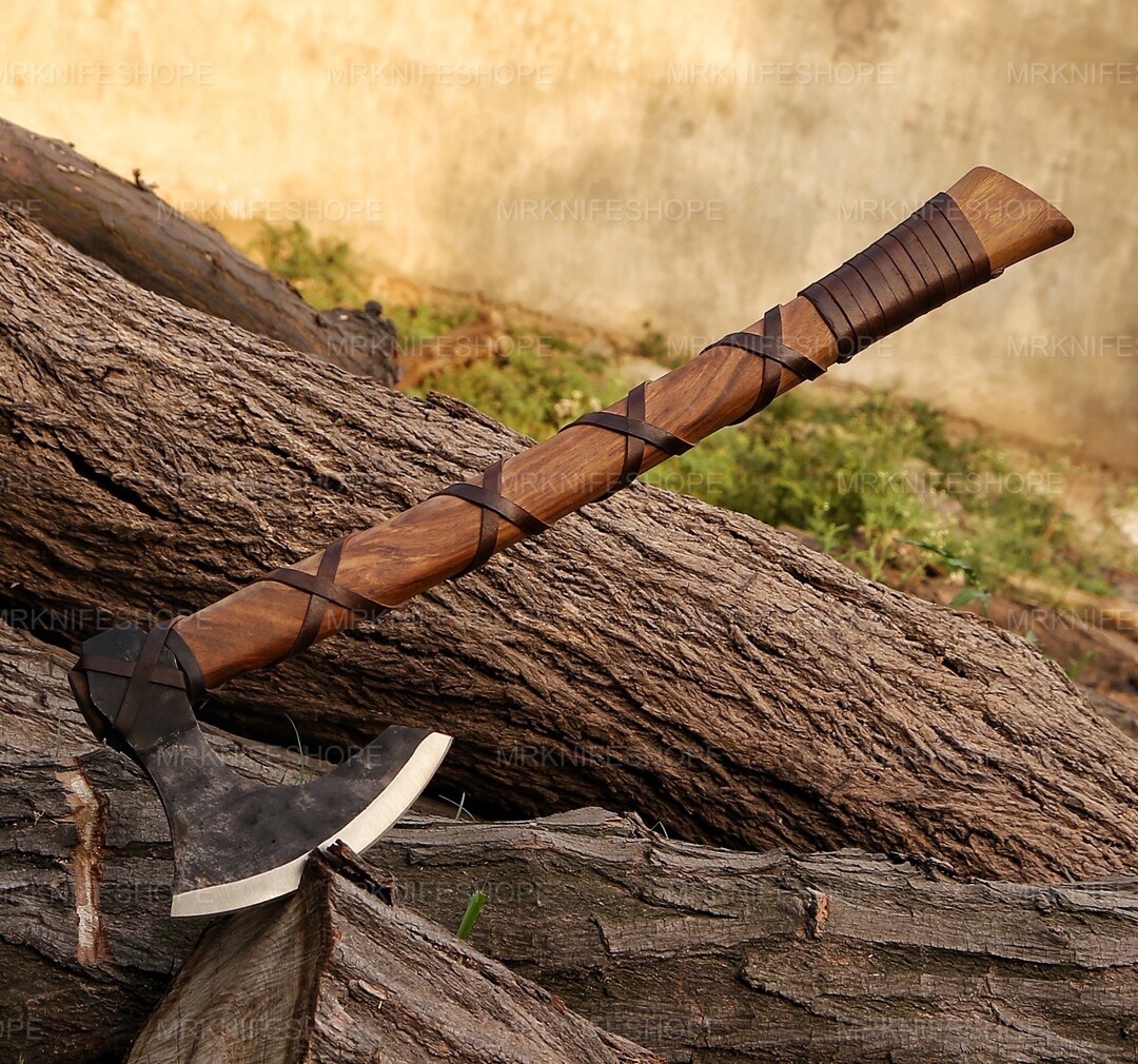 RAGNAR VIKING AXE Larp Forged Halloween Gift Camping Axe Christmas Gift ...