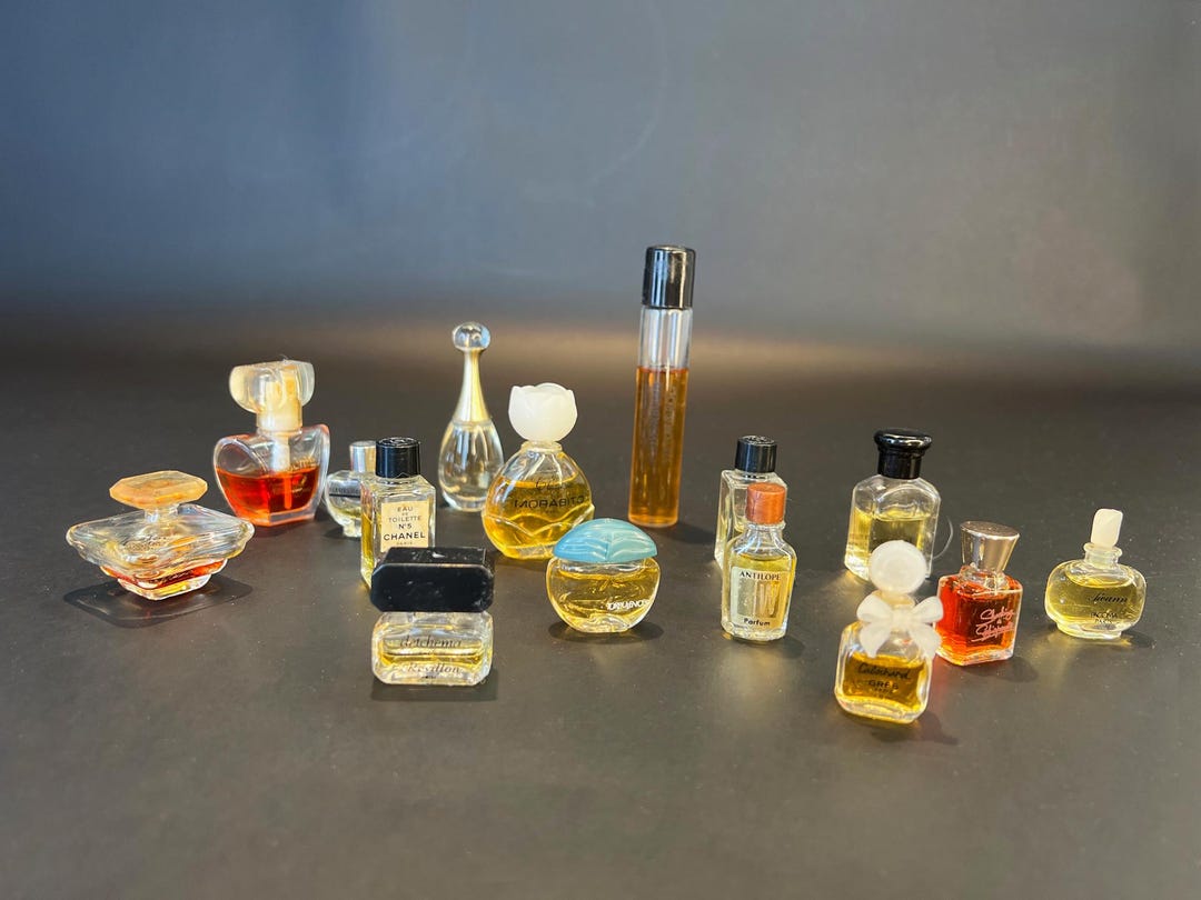Lot of 15 Miniature Designer Vintage Perfumes Chanel, Dior, Turbulences ...