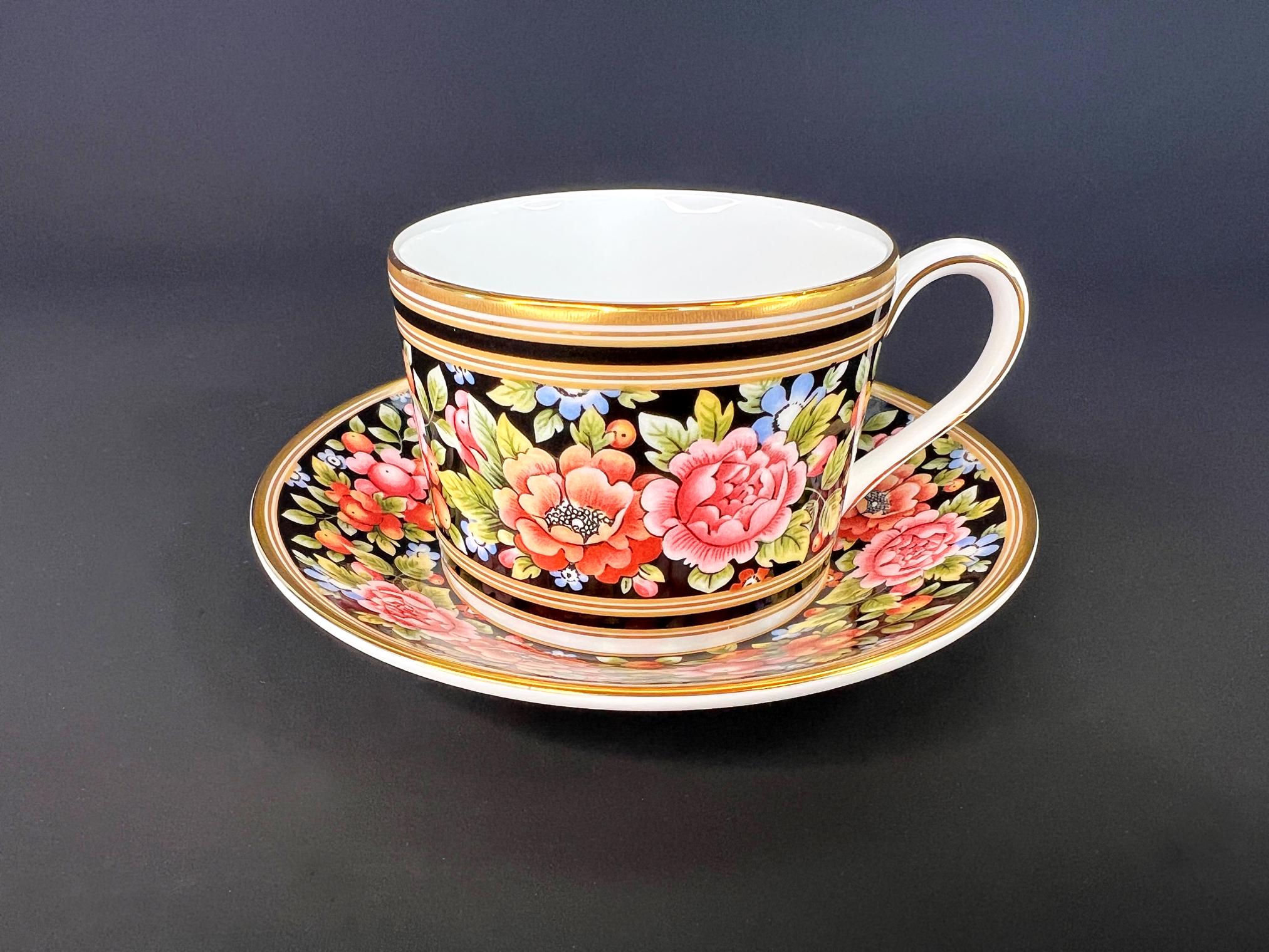 Wedgwood Clio Full Floral Border Tea Cup and Saucer With Gold Rim - Etsy