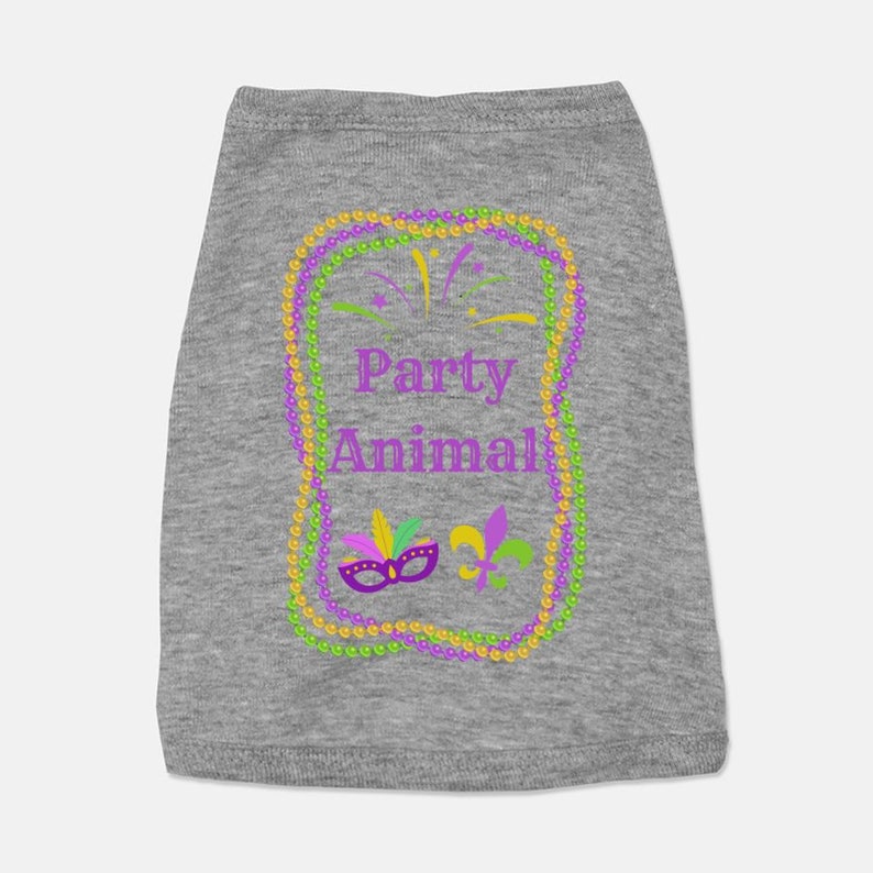 Mardi Gras Party Animal Dog Shirt, Parade Outfit for Dogs, Clothes for ...