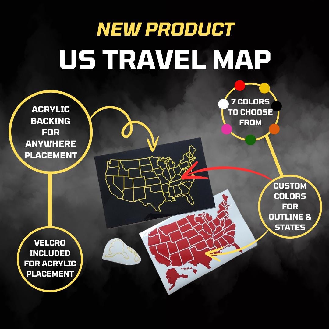 Custom US Travel Map - Etsy