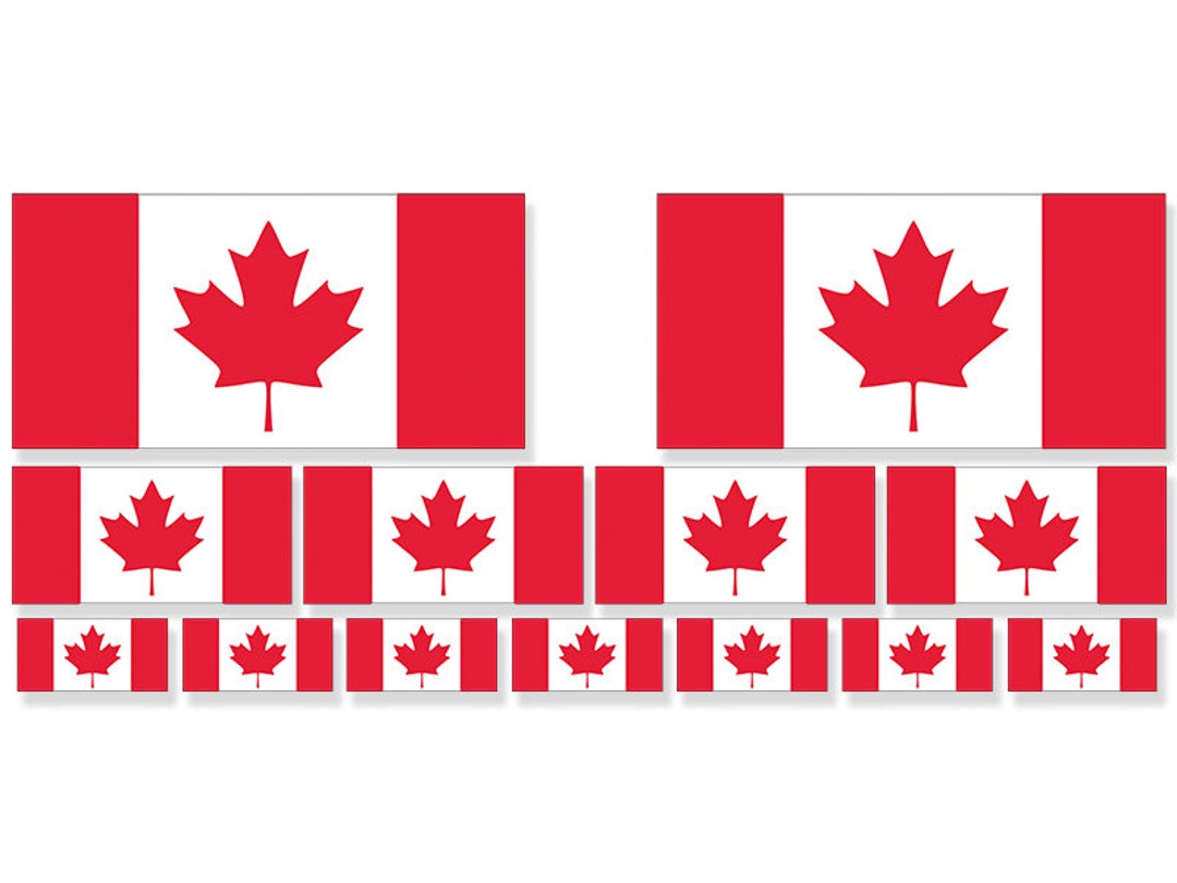Sheet of Multiple Sizes: Canadian Flag Stickers (scrapbooking Small ...
