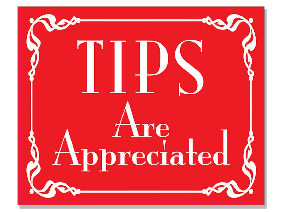 3x4 Inch RED TIPS Are Appreciated Sticker jar Tipper Server Bar Barista ...