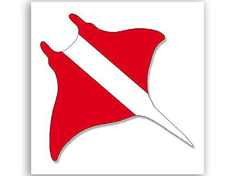 3x3 Inch Manta Ray Shaped Scuba Flag Sticker vinyl Stingray - Etsy