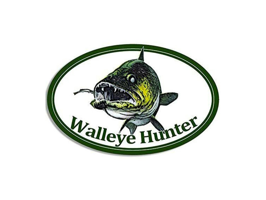 3x5 Inch Oval Walleye Hunter Sticker (fish Fishing Pike Auto Car Truck ...