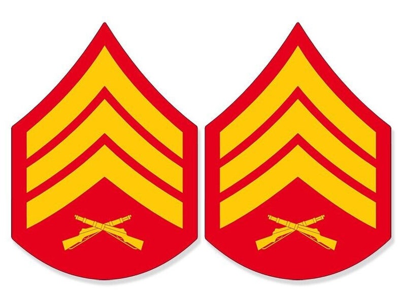 2 Pack: 2.5 Inch Large Marine Rank Sgt. Sergeant Sticker (vinyl Decal ...