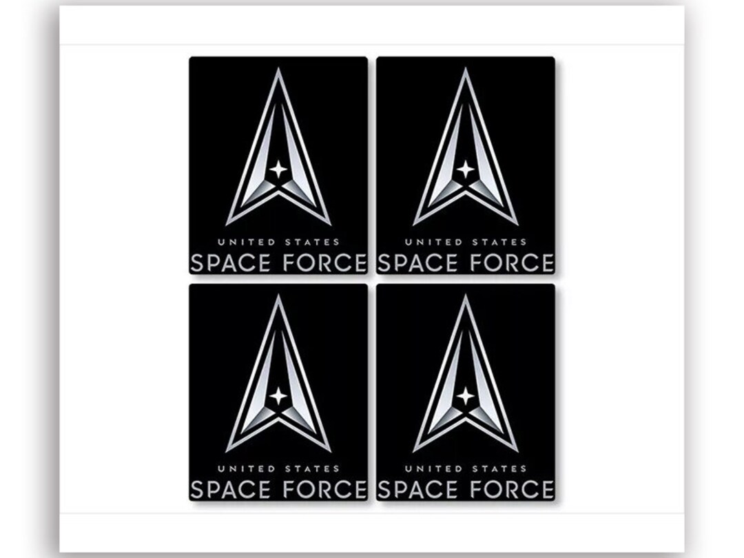4-pack: 1x1.5 Inch Black Official US Space Force Logo Sticker (ussf ...