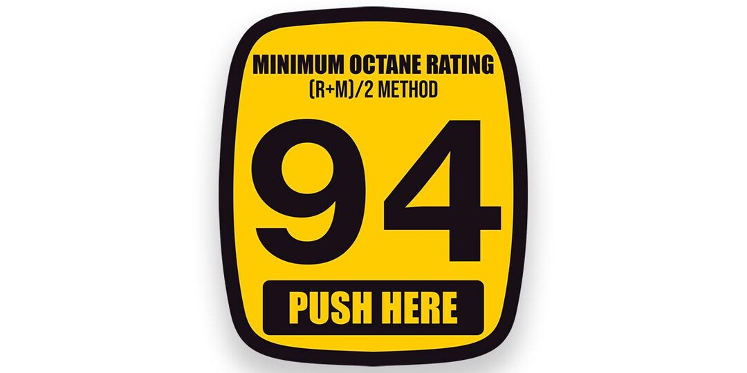 94 Octane Gas Pump Sticker (push Here Button Station Gasoline Service ...