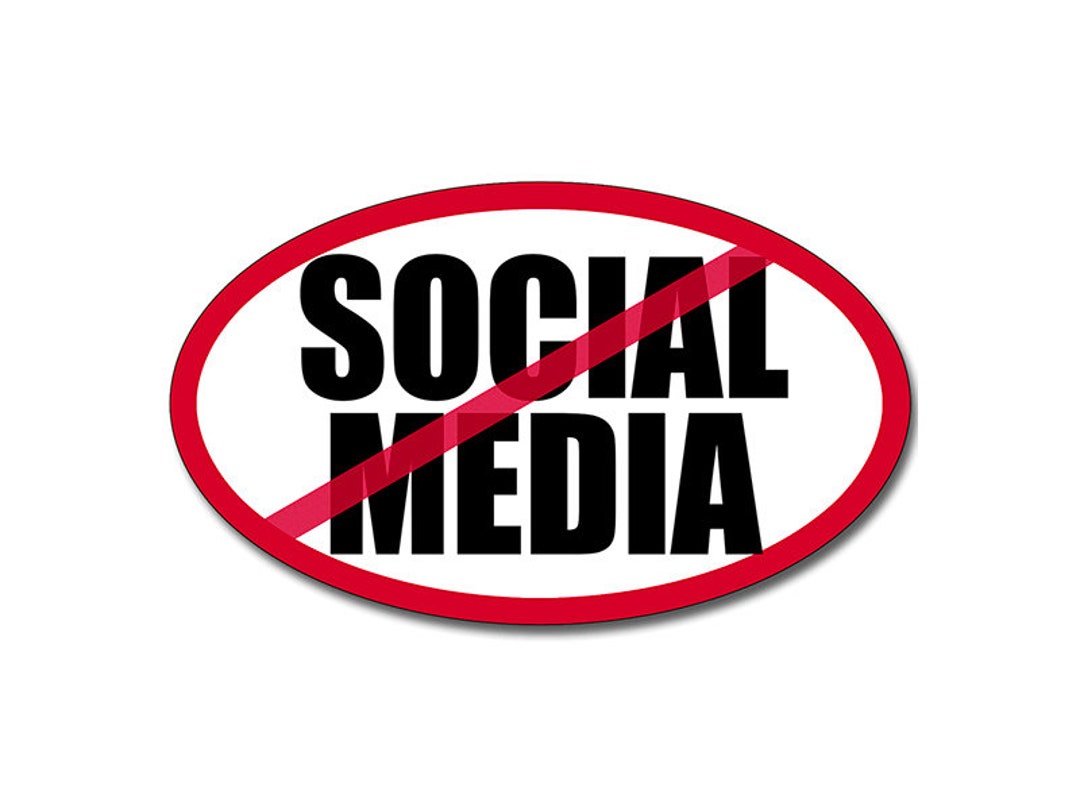 3x5 Inch Oval No Social Media Sticker (anti Censorship Auto Car Truck ...