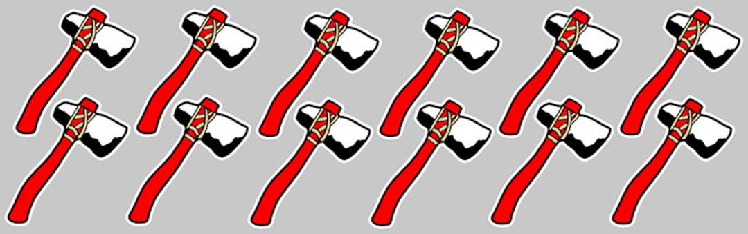 12 Pack RED Tomahawk Sticker ((decal Laptop Small Cell Phone Truck ...
