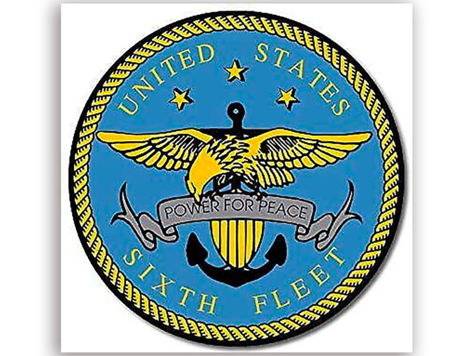 3x3 Inch Round US Sixth Fleet Seal Sticker Logo Navy Emblem decal Vinyl ...