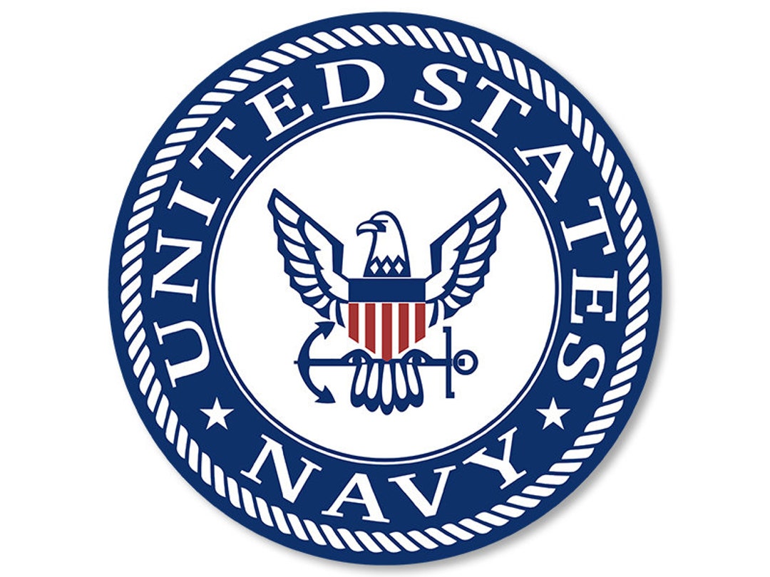 3x3 United States Navy Blue and White-seal Sticker vinyl Decal Naval ...