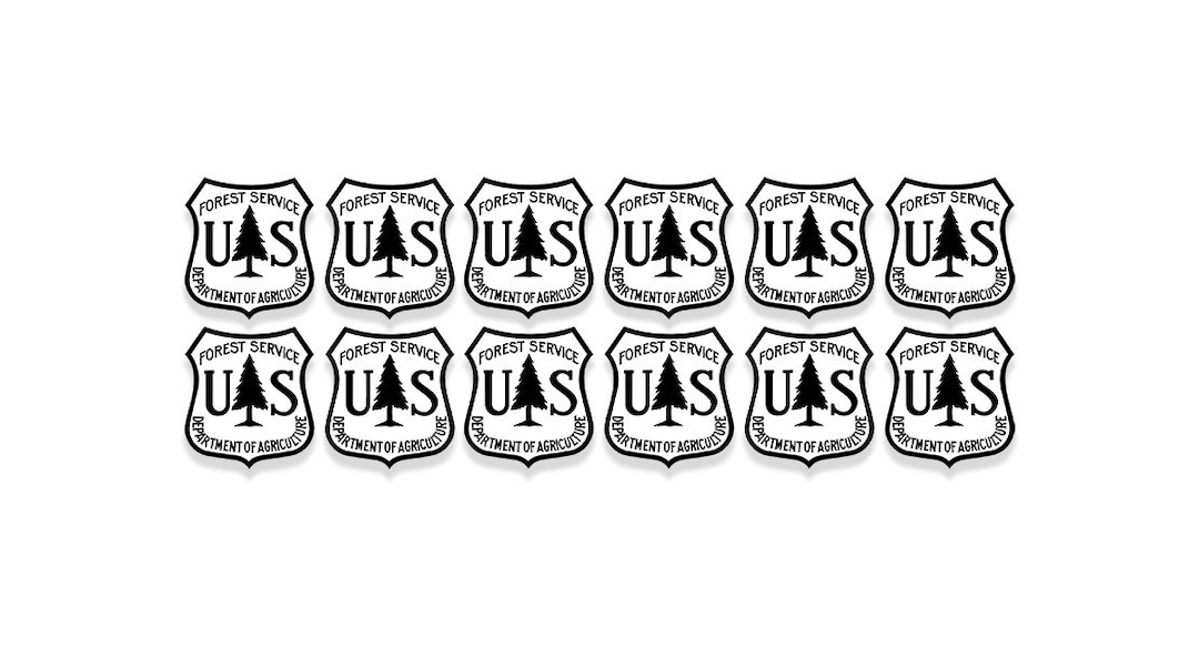 12 Pack 1 Inch White US Forest Service Sticker (laptop iPhone Vinyl ...
