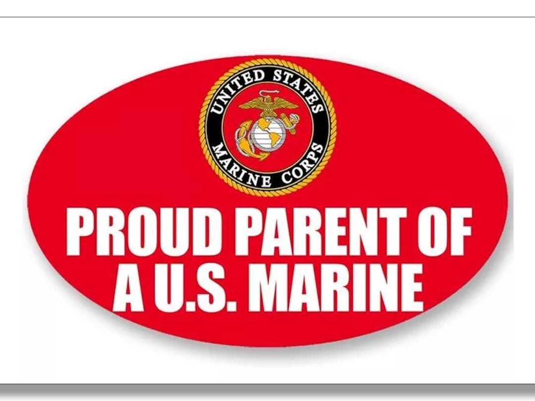 3x5 Inch Oval Proud PARENT of a U.S. Marine Sticker (mom Dad Usa Auto ...