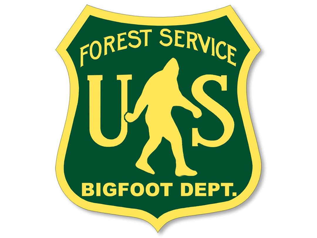 3 Inch Green and Yellow Forest Service Bigfoot Dept. Shield Shaped ...
