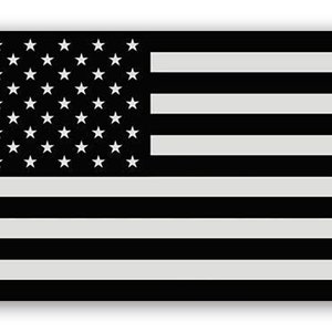 3x5 Inch Black/gray USA Flag Sticker (muted American Military Subdued ...