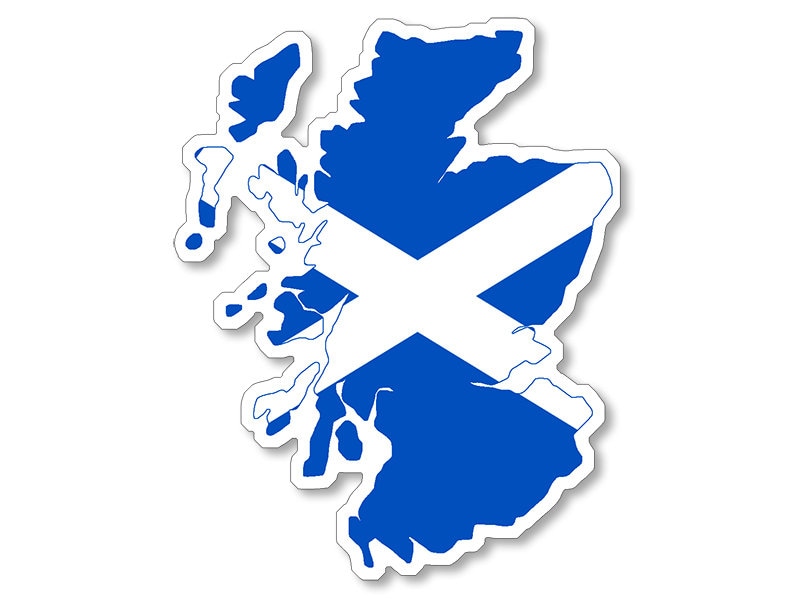 3x4 Inch SCOTLAND SHAPED Flag Sticker europe Country United Kingdom ...