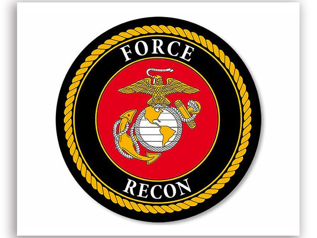 3x3 Inch ROUND Force Recon Marine Bumper Sticker vinyl Decal Auto Car ...